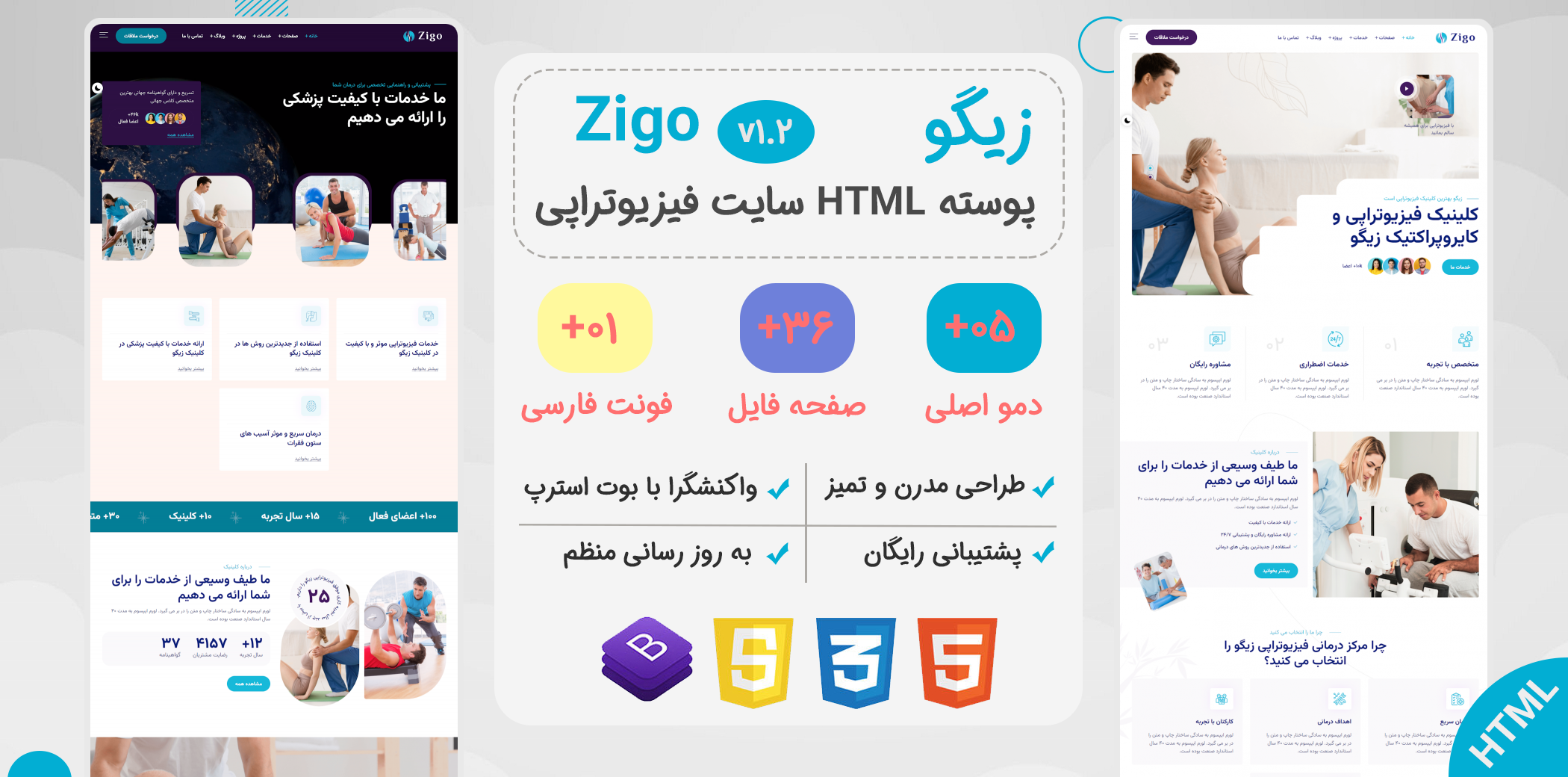 قالب HTML پزشکی زیگو، Zigo - راست چین